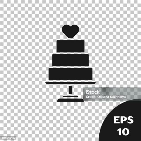 투명 한 배경에 고립 된 심장 아이콘 블랙 웨딩 케이크 벡터 일러스트레이션 결혼식에 대한 스톡 벡터 아트 및 기타 이미지 결혼식 귀여운 기념일 Istock