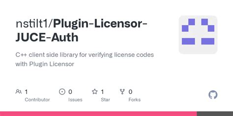 GitHub Nstilt Plugin Licensor JUCE Auth C Client Side Library For Verifying License Codes