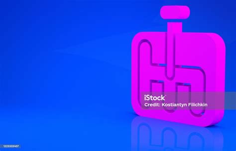 파란색 배경에 격리 된 핑크 기어 시프터 아이콘 전송 아이콘 미니멀리즘 개념 3d 일러스트레이션 3d 렌더링 3차원 형태에 대한 스톡 사진 및 기타 이미지 Istock