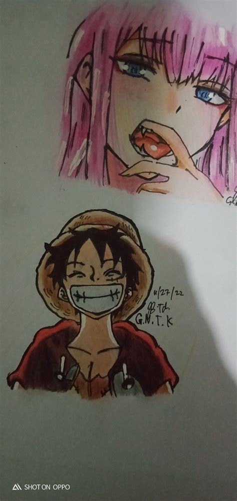 LUFFY AND ZERO TWO Anime Artwork Luffy