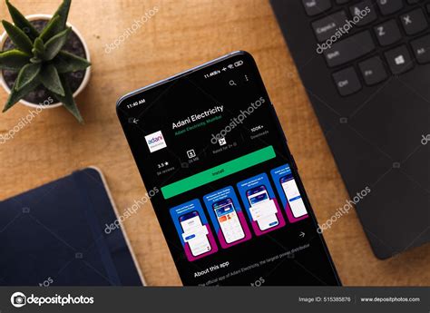 Assam India January 2020 Adani Logo Phone Screen Stock Image — Stock Editorial Photo