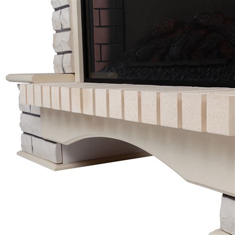 Портал каминный из МДФ RealFlame Country 33 белый дуб, белый камень ...