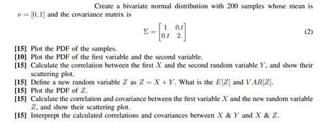 Solved Texts T0 Python Create A Bivariate Normal Distribution