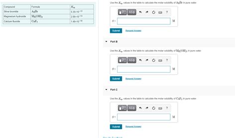 solved use the ksp values in the table to calculate the