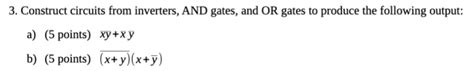 Solved Construct Circuits From Inverters AND Gates And Chegg