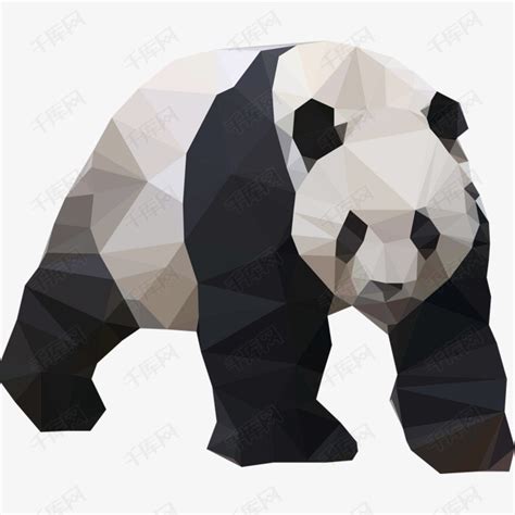 低多边形立体熊猫素材图片免费下载 高清psd 千库网 图片编号11591697