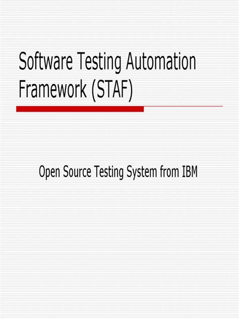 Software Testing Automation Framework Staf Download Free Pdf Perl Library Computing