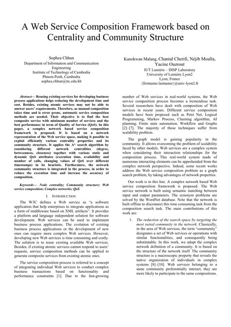 pdf a web service composition framework based on centrality and community structure