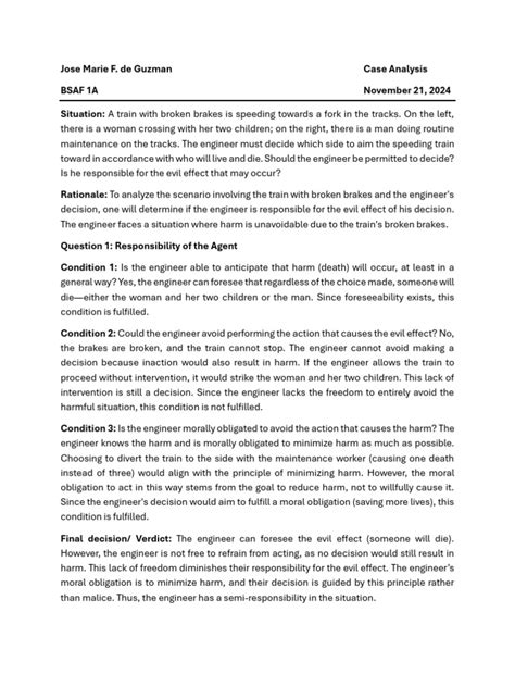 Sample Case Analysis Pdf