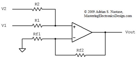 Non Inverting Summing Amplifier 5 Mastering Electronics Design