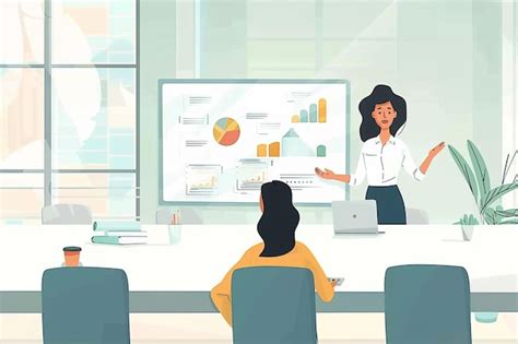 Woman Presenting Data On Whiteboard Premium Ai Generated Vector