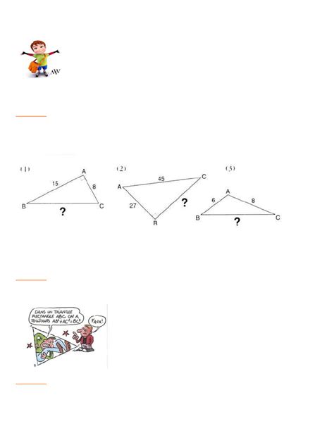 Theoreme De Pythagore Exercices De Maths En 4eme 1 Pdf