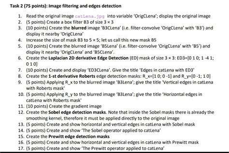 Solved Task Points Image Filtering And Edges Chegg