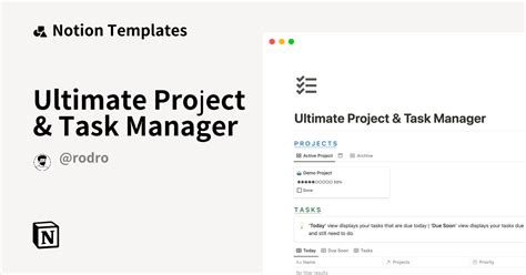 Ultimate Project And Task Manager Template Notion Marketplace