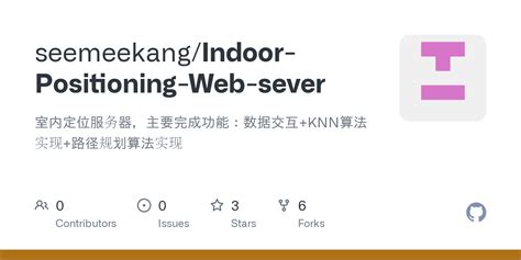 Github Seemeekangindoor Positioning Web Sever 室内定位服务器，主要完成功能：数据交互