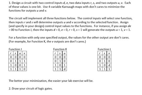Solved 1 Design A Circuit With Two Control Inputs D E Two
