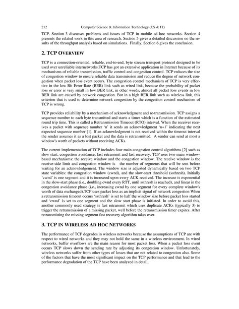 A Throughput Analysis Of Tcp In Adhoc Networks Pdf