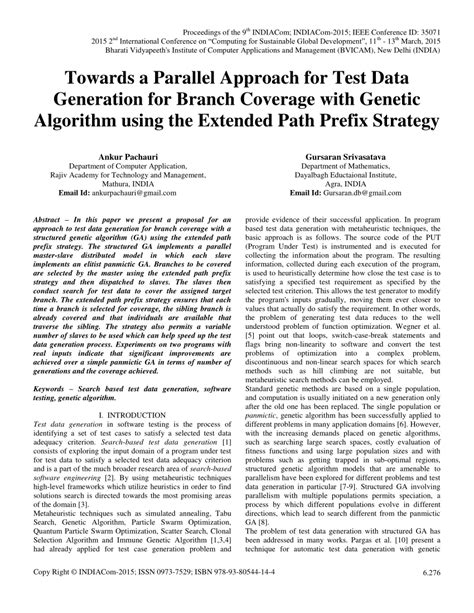 Pdf Towards A Parallel Approach For Test Data Generation For Branch