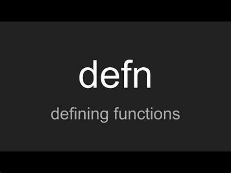 Defining Functions In Clojure YouTube