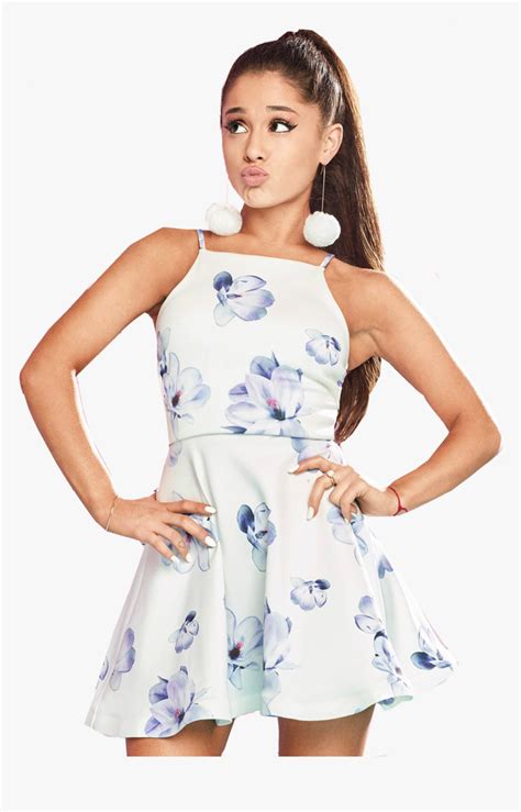 Ariana Grande Wearing White And Indigo Floral Dress White Ariana Grande