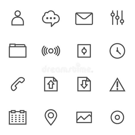 Simple Internet Line Icons Set Beautiful Icon Stock Vector