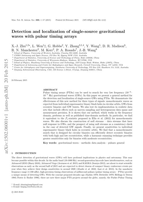 Pdf Detection And Localization Of Single Source Gravitational Waves