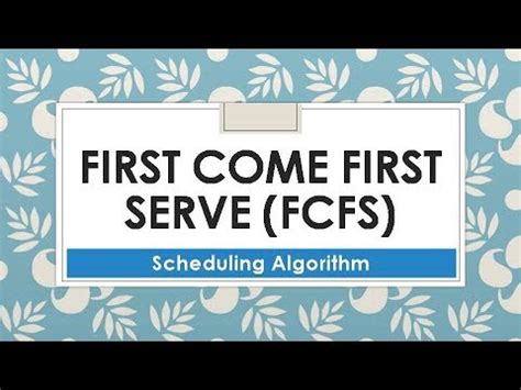 FCFS CPU Scheduling Algorithm CODER BABA