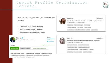 Upwork Profile Optimization Secrets Ppt