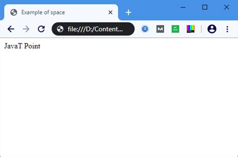Html Space Code Online Tutorials Library List