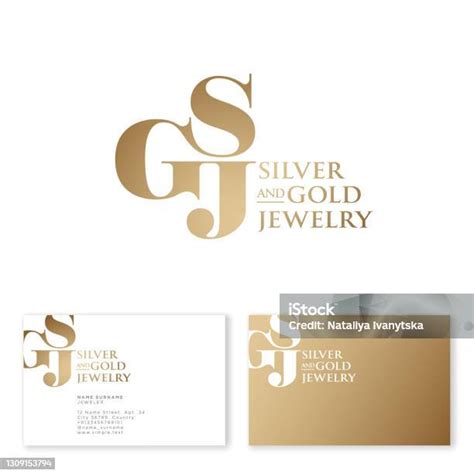 S G J 모노그램 골드 및 실버 주얼리 기호 뷰티 브랜드의 프리미엄 엠블럼 명함 호화로움에 대한 스톡 벡터 아트 및 기타 이미지 Istock