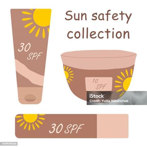자외선 차단제가있는 벡터 일러스트 레이 션 세트 선스크린 얼굴 태양 보호 건강관리와 의술에 대한 스톡 벡터 아트 및 기타 이미지 건강관리와 의술 건강한 생활방식 계절