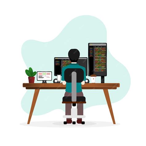 Premium Vector Programmer Vector Illustration