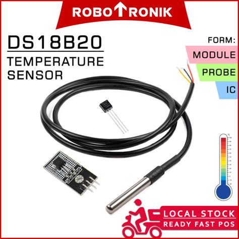 Temperature Sensor Ds18b20 Ic Module Waterproof Probe 18b20 Lazada