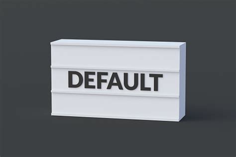 라이트 박스에서 단어 기본값 금융 위기 채무 불이행 은행 부문의 파산 경제적 문제 인플레이션 평가 절하 3d 렌더링 3차원