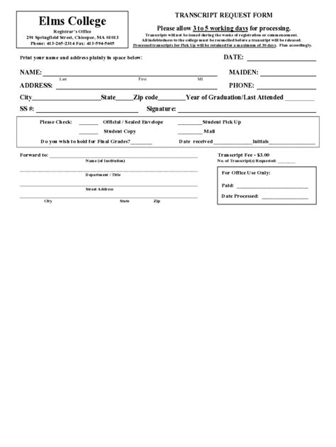 Transcript Request Form Fill Out And Sign Online Dochub