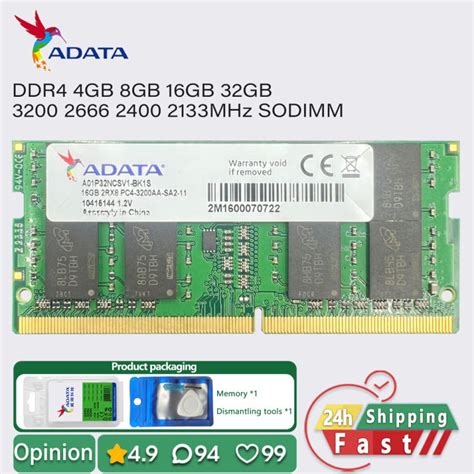 Adata Ddr4 4gb 8gb 16gb 32gb 3200 2666 2400 2133 Mhz Laptop Memory