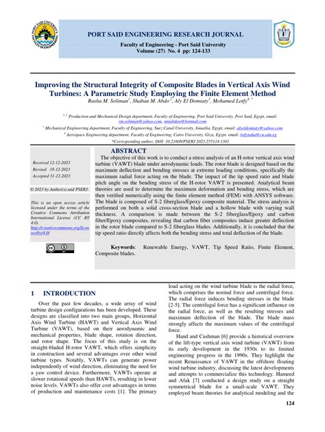 Pdf Improving The Structural Integrity Of Composite Blades In Vertical Axis Wind Turbines A