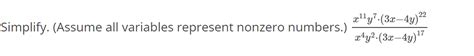 Solved Simplify Assume All Variables Represent Nonzero