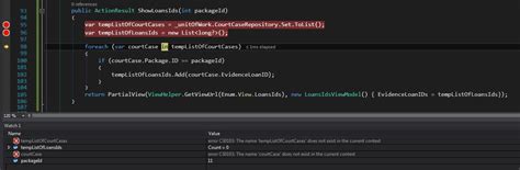 C Visual Studio Doesnt Recognize Variable In Aspnet Mvc Controller