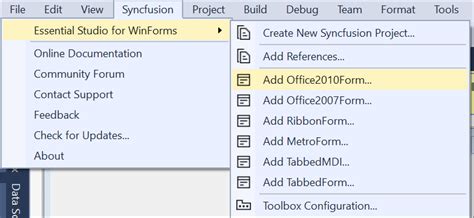 Syncfusion Item Template Winforms Syncfusion