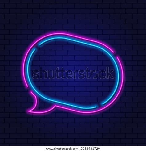 Neon Blank Dialog Box Speech Bubble Stock Vector Royalty Free Shutterstock