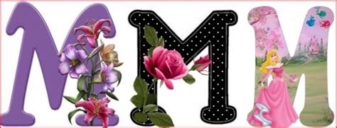 حرف M بالورد