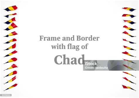 프레임과 차드의 국기와 국경입니다 3 차원 일러스트 레이 션 0명에 대한 스톡 사진 및 기타 이미지 0명 공란 교육 Istock