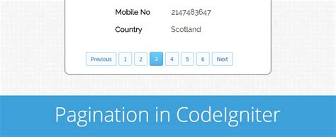 pagination in codeigniter with example formget