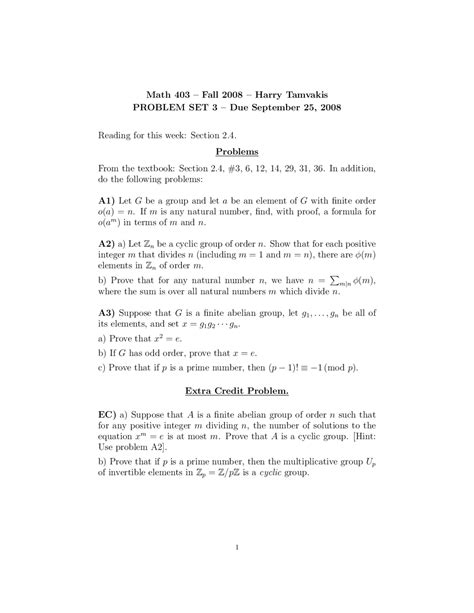 Assignment 3 Introduction To Abstract Algebra Math 403 Docsity