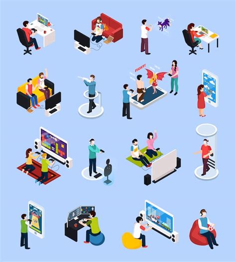 Free Vector Programmers Work Isometric Set