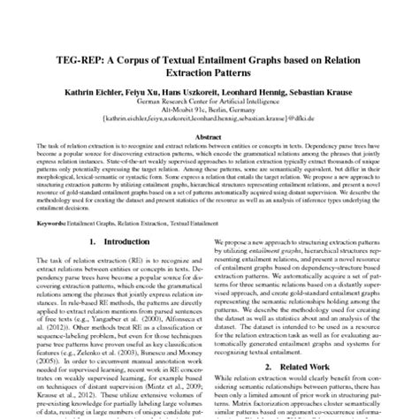 Teg Rep A Corpus Of Textual Entailment Graphs Based On Relation