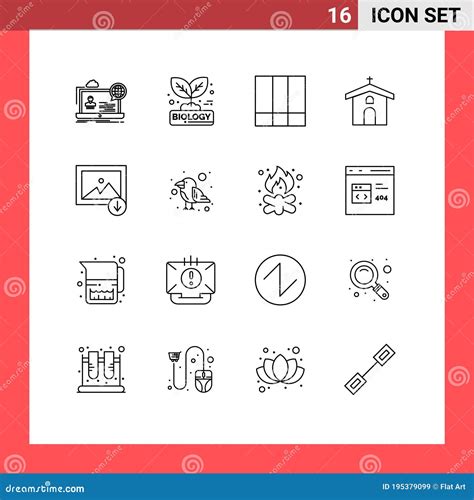 Universal Icon Symbols Group Of Modern Outlines Of Cross Celebration Nature Church Layout