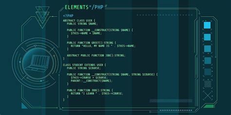 premium vector hud interface elements with part of the code c plus plus