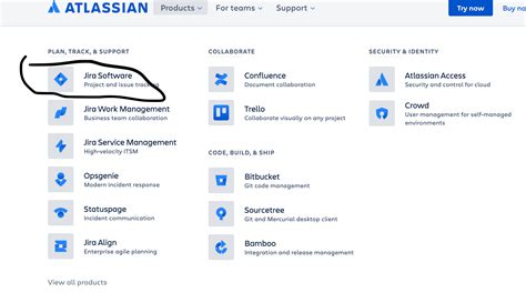 Atlassian Website Menu Not Working